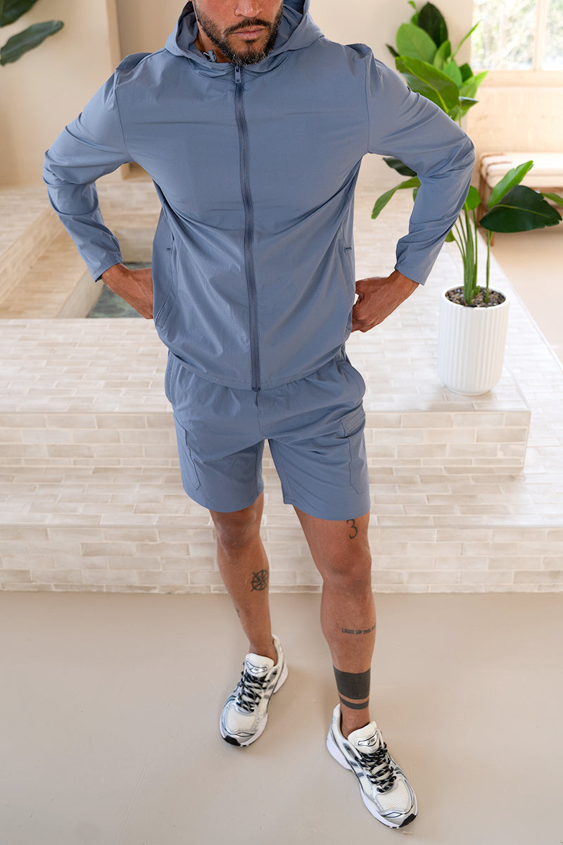 Premium Technical Windbreaker Jacket - Steel Blue (SS) – Choix UK